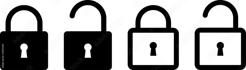 Open and closed padlock icon. PNG Stock Illustration | Adobe Stock