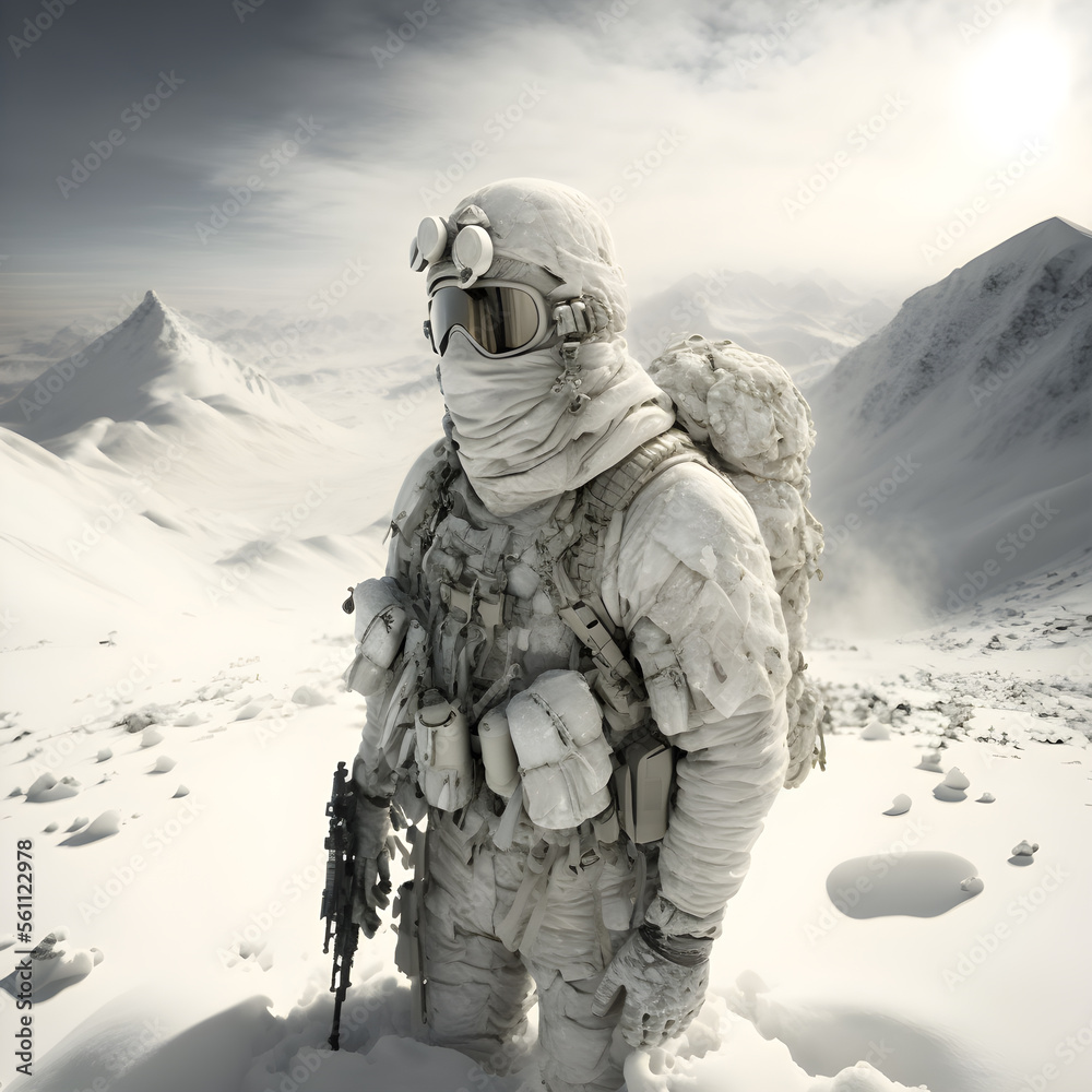 Army soldier in Combat Uniforms with assault rifle, plate carrier and ...