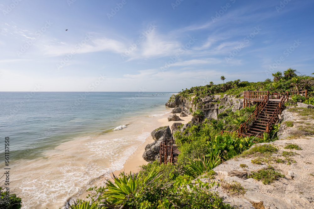 Beautiful beaches of Tulum In the archaeological zone of the Mayan ...