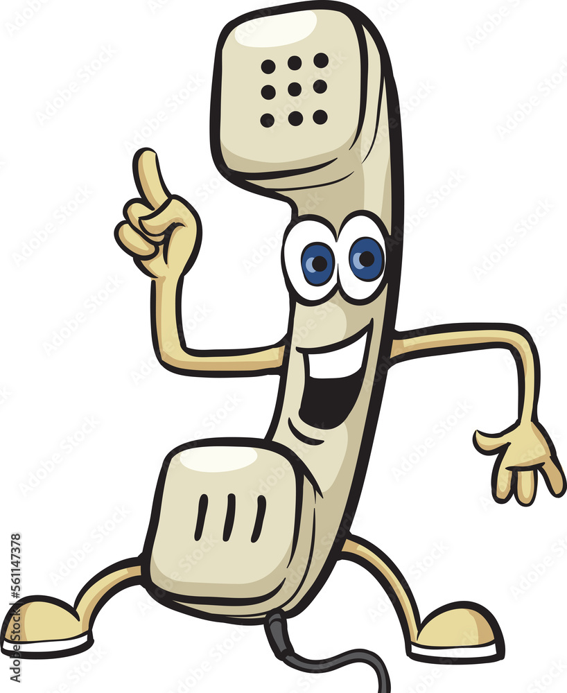 cartoon phone receiver character - PNG image with transparent ...