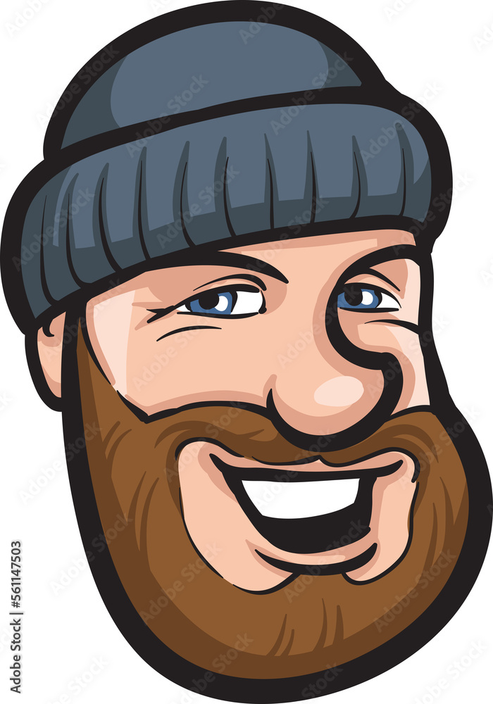 cartoon smiling fisherman face - PNG image with transparent background ...
