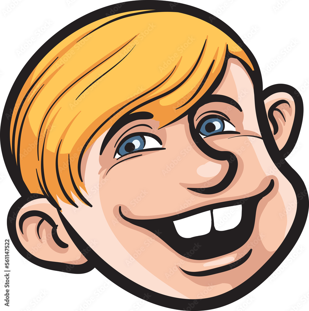 cartoon smiling funny boy face - PNG image with transparent background Stock Illustration ...