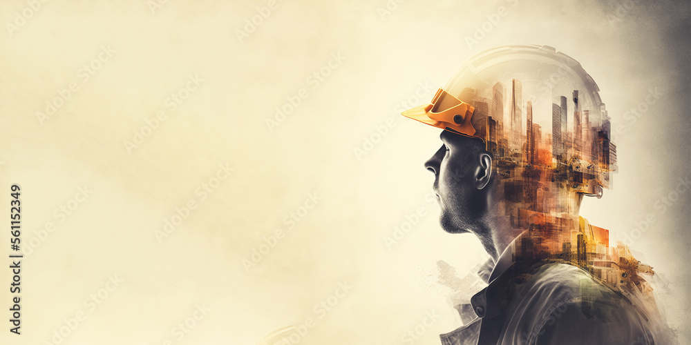 Future building construction engineering project devotion with double ...