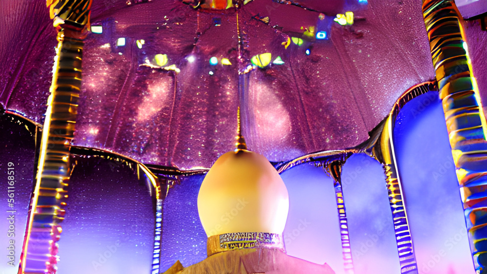 islamic night futuristic mosque, space, nebulae, stars generative ai ...