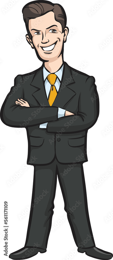 cartoon character standing businessman - PNG image with transparent ...