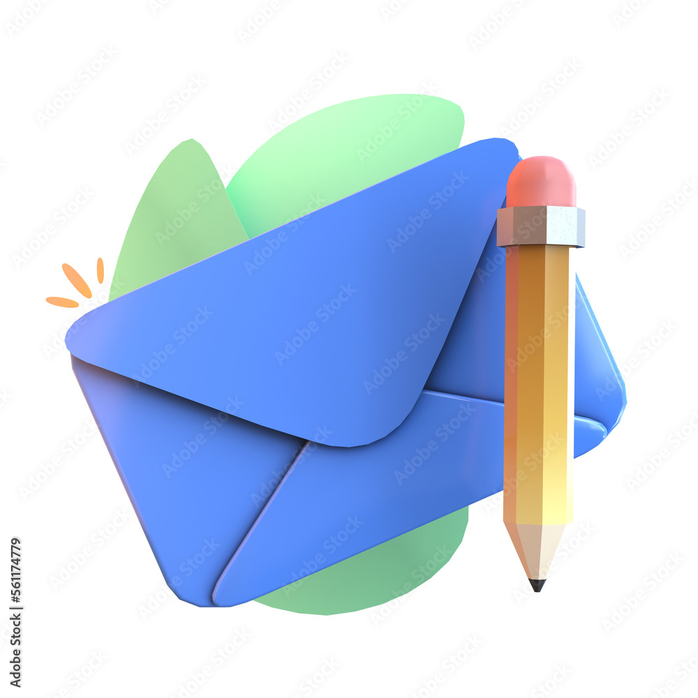 3D Mail Icon for Business Stock Illustration | Adobe Stock