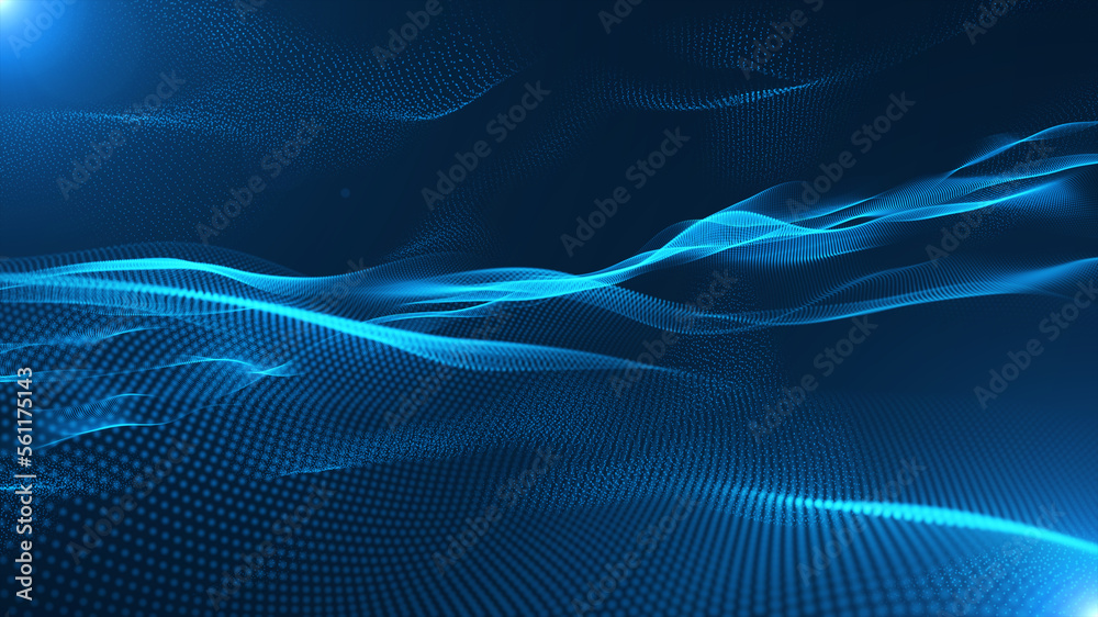 Blue beautiful themed particle form, futuristic neon graphic Background ...