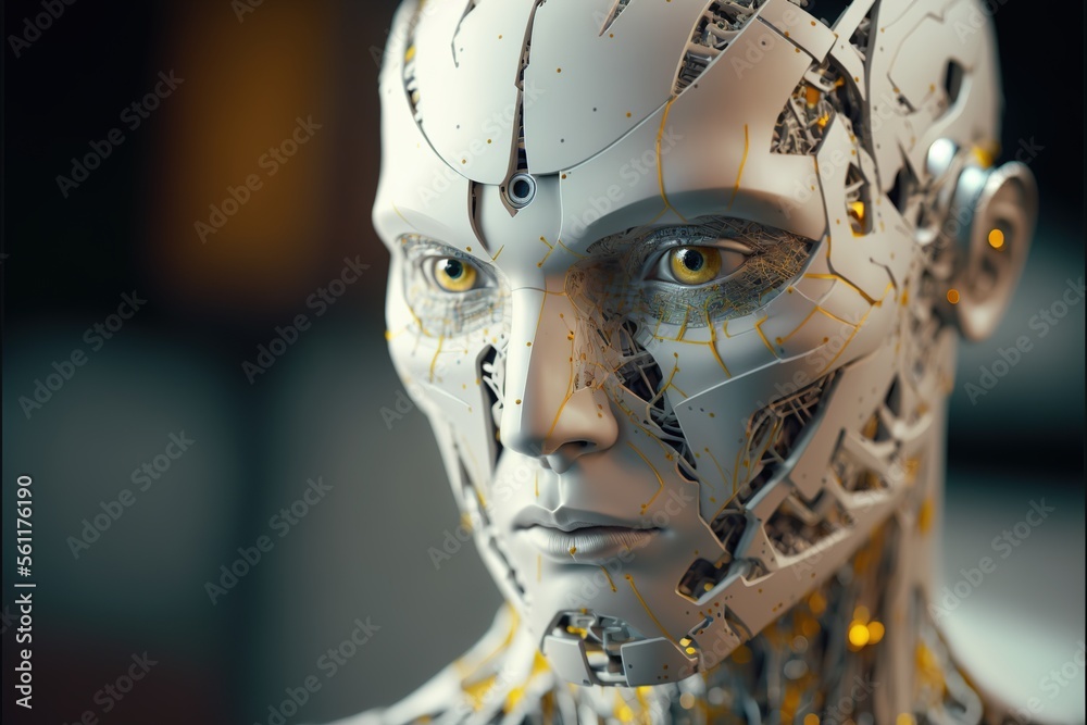 Futuristic AI Android in cinematic lighting, photoreal, realism ...