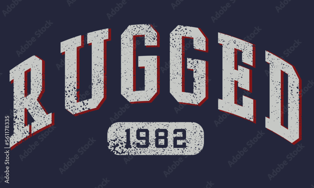 Rugged slogan print with emblem vector display typeface, font ...