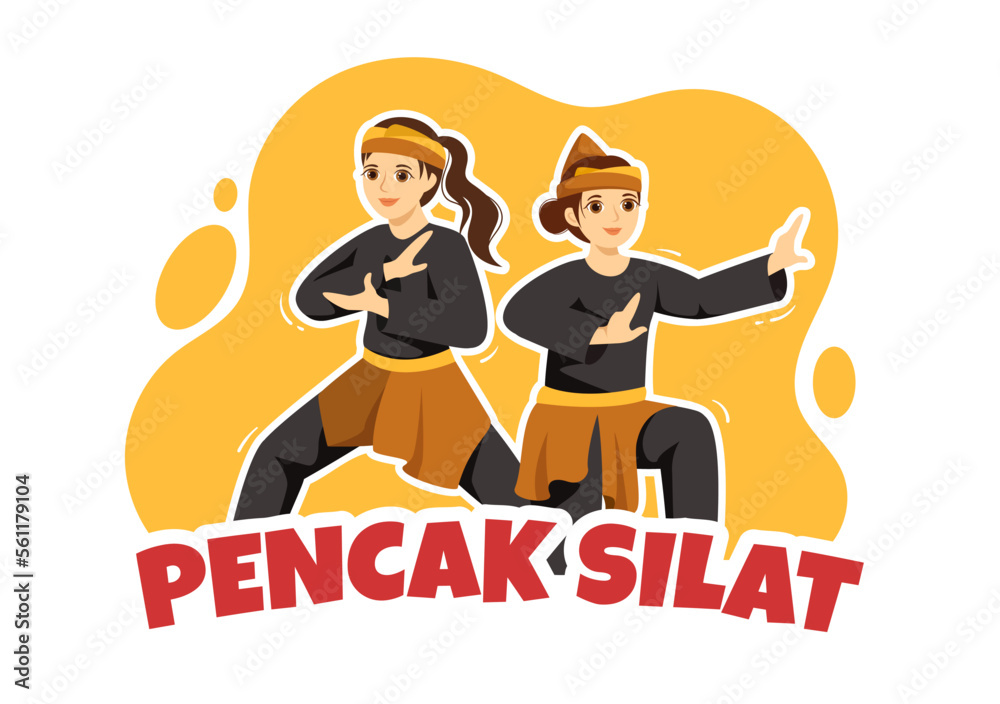 Pencak Silat Sport Illustration with People Pose Martial Artist from ...