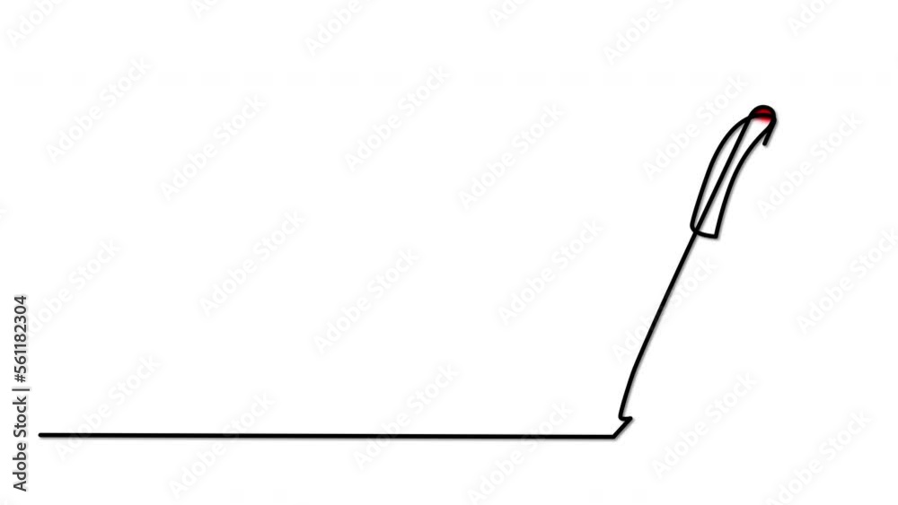Pen writing line self drawing animation. Line art. Red color. Stock ...