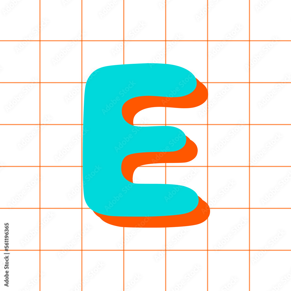Hand drawn doodle uppercase letter E. Capital letters modern design ...