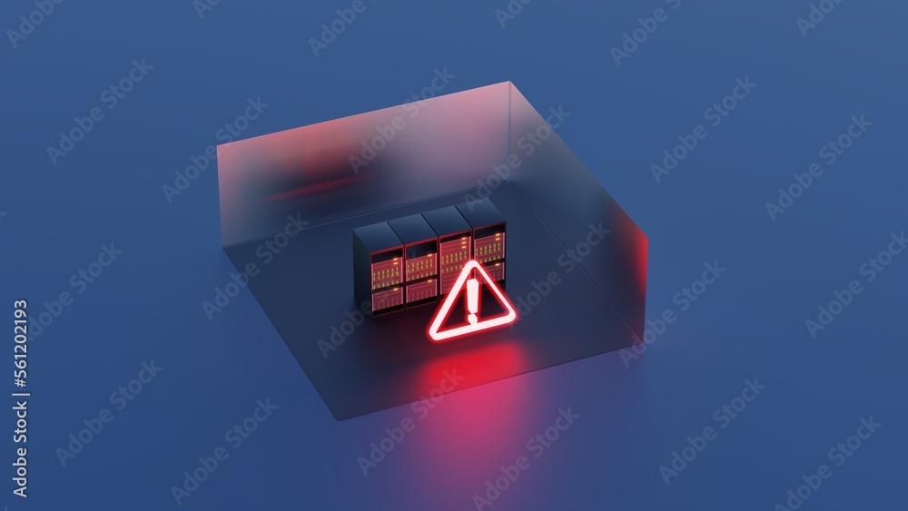 server room failure warning, cyber attack on servers, server room ...