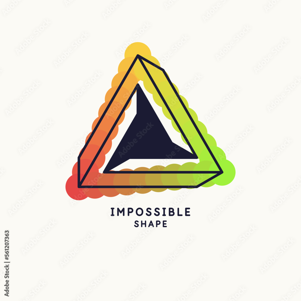Impossible geometric shape. The Penrose triangle. Isolated 3d shape. A ...
