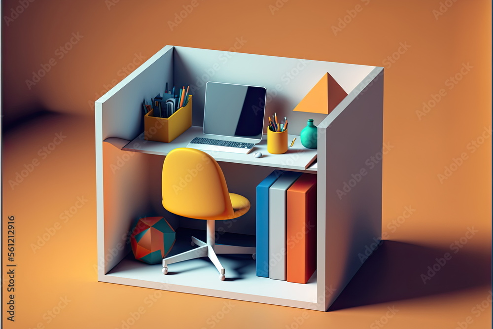 3d workspace, desk, Made by AI,Artificial intelligence Stock ...