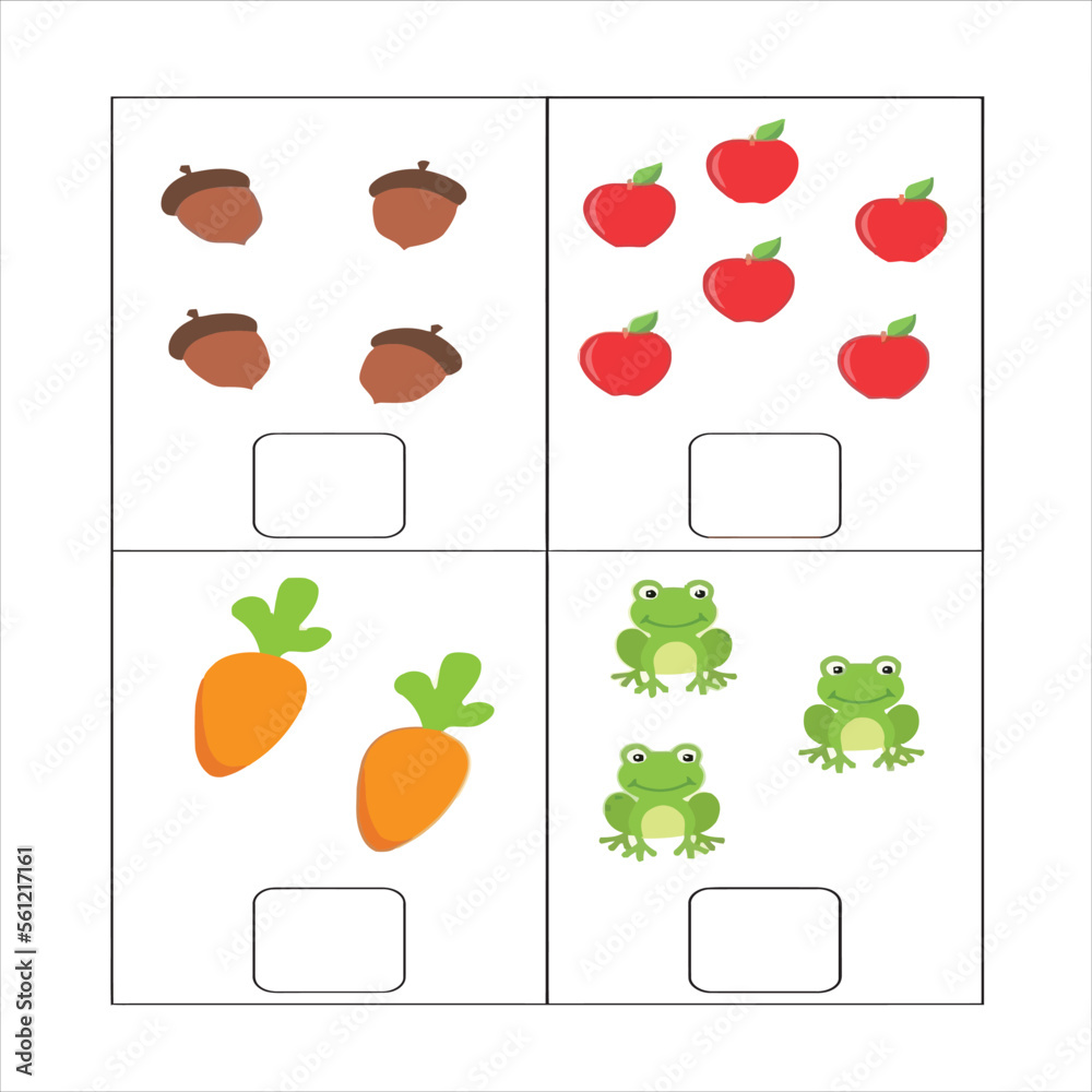 Counting Game for Preschool Children. Educational mathematical game ...
