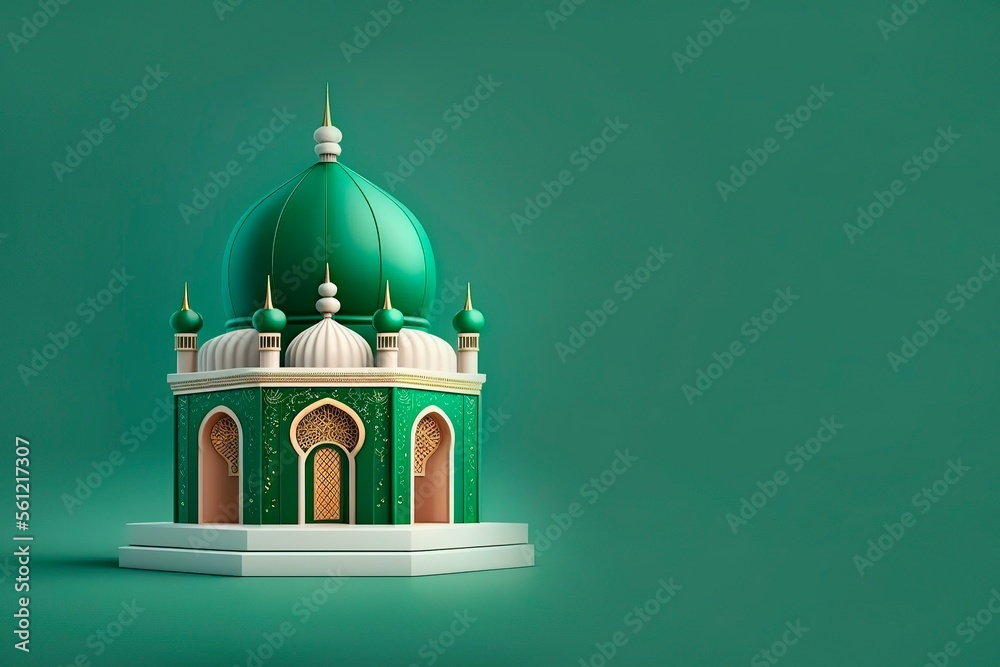 Muslim Mosque isolated, religion and architecture. Islamic background ...