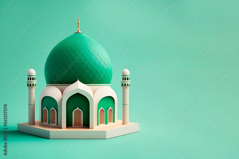 Muslim Mosque isolated, religion and architecture. Islamic background ...