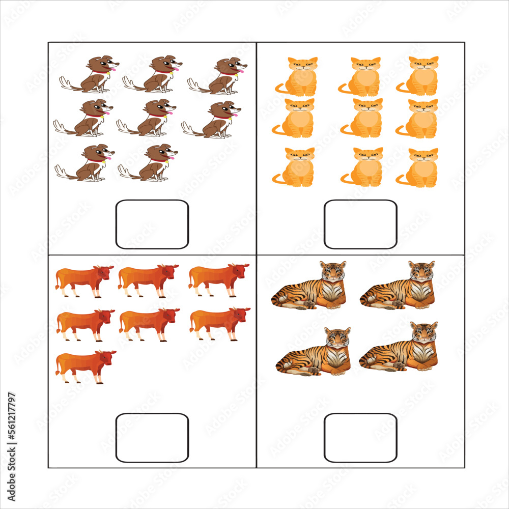 Counting Game for Preschool Children. Educational mathematical game ...