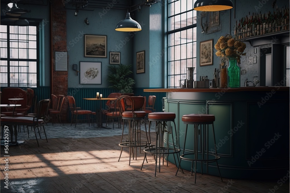 Cafe bar loft style modern texture colors interior. modern cafe ...