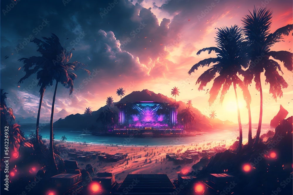 Dance to the beat of electrifying music on a tropical island beach at ...