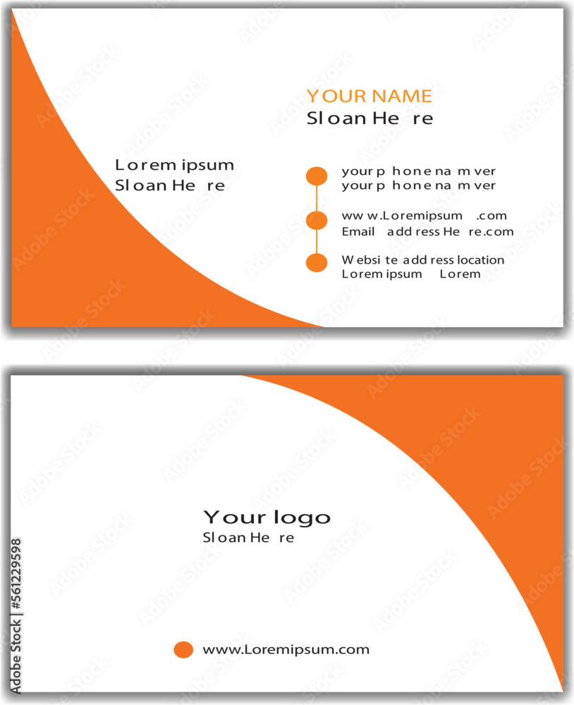 Double-sided creative business card template. Portrait and landscape ...