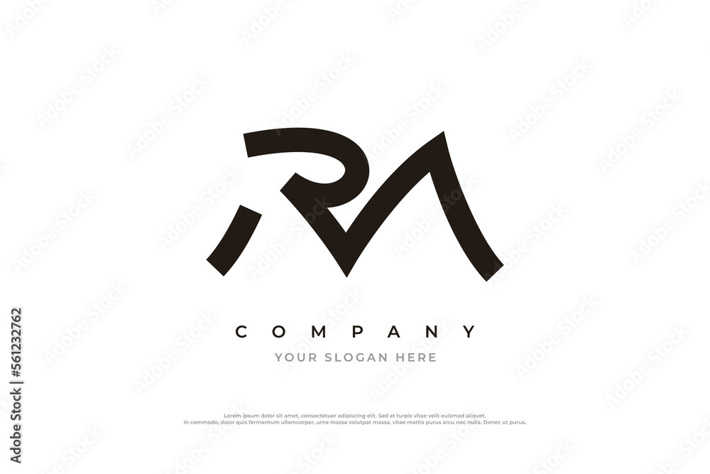 Simple Letter RM Logo Design Vector Stock Vector | Adobe Stock