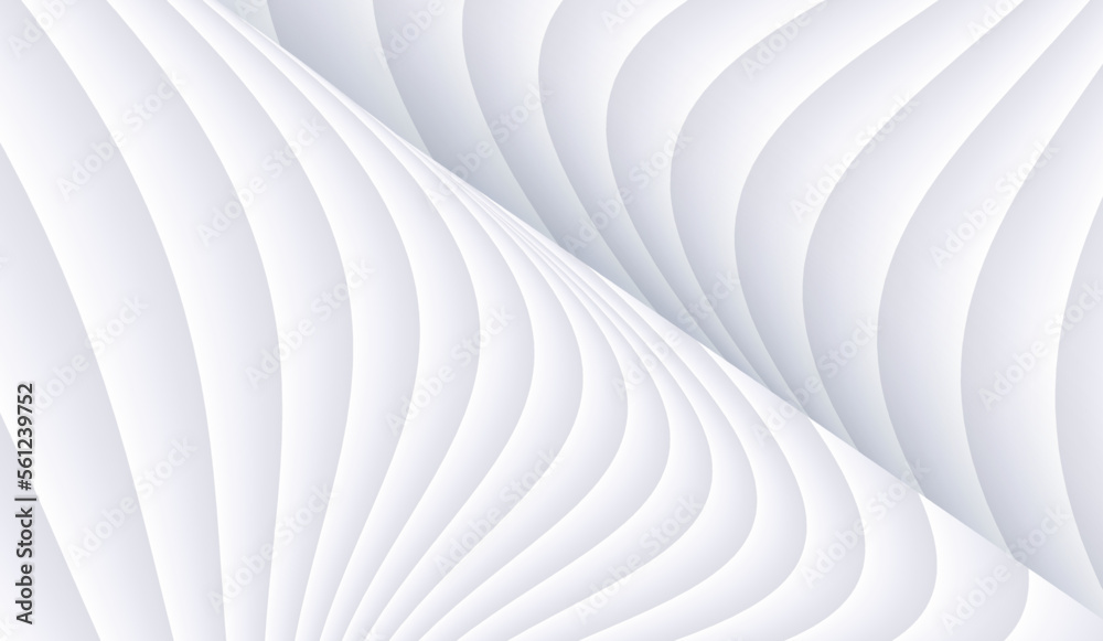 White striped pattern background 3d lines pattern design, abstract architecture minimal white ...
