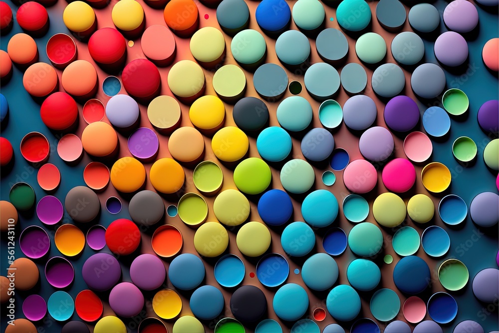Illustrazione Stock a group of colorful circles of different colors on ...