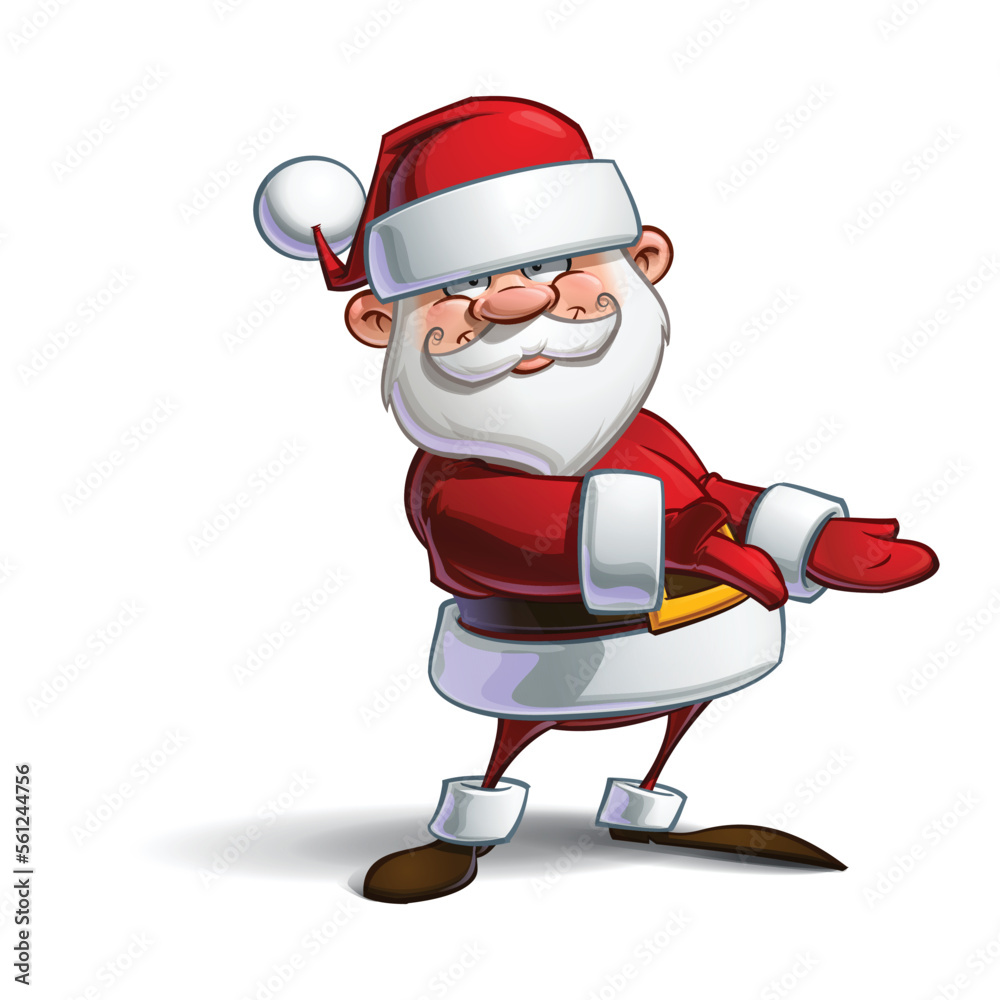 Happy Santa Showing vector illustration, santa clipart vector, santa ...
