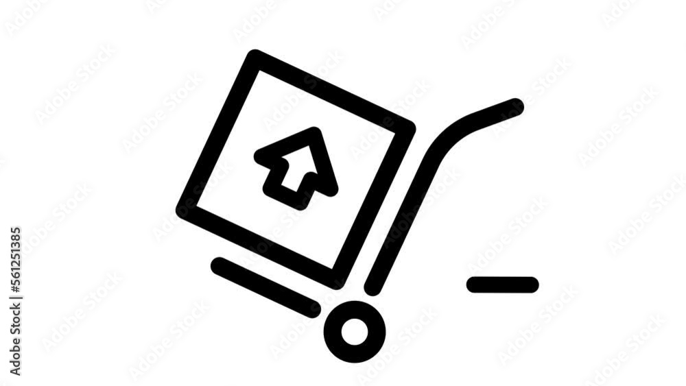 Logistic trolley icon animated, Delivery storage shipping sign in ...
