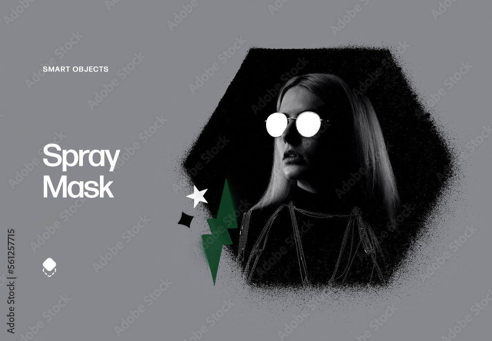 Stencil Spray Mask Photo Effect Mockup Stock Template | Adobe Stock