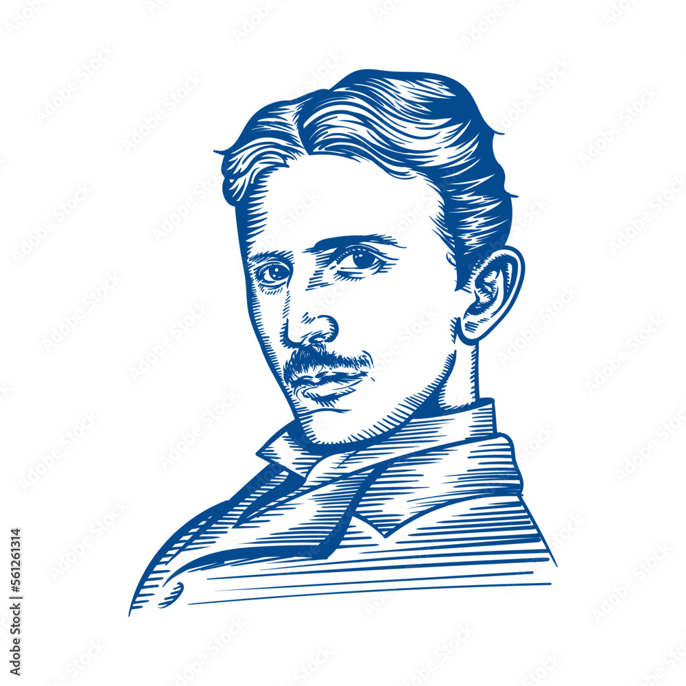 Nikola Tesla. This is a picture of Nikola Tesla. Stock Vector | Adobe Stock