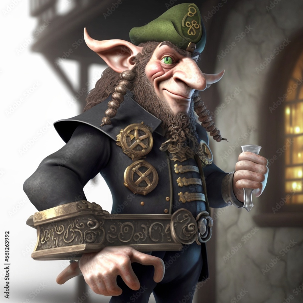 Korrigan bretagne celtique fantasy art generatif AI Stock Illustration ...