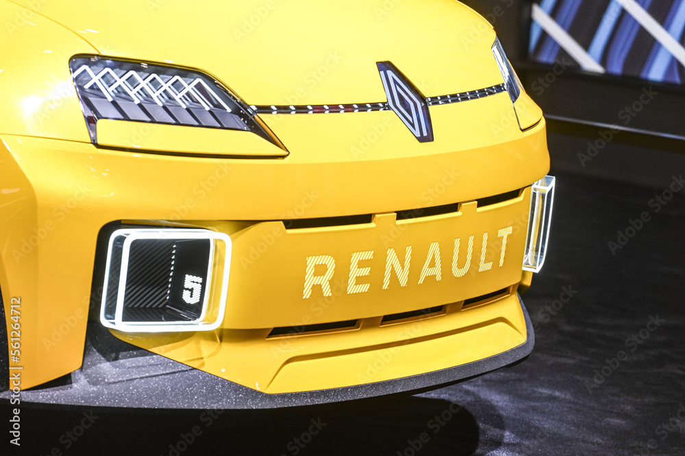 auto voiture constructeur logo Renault R5 5 retro nouvelle jaune ...