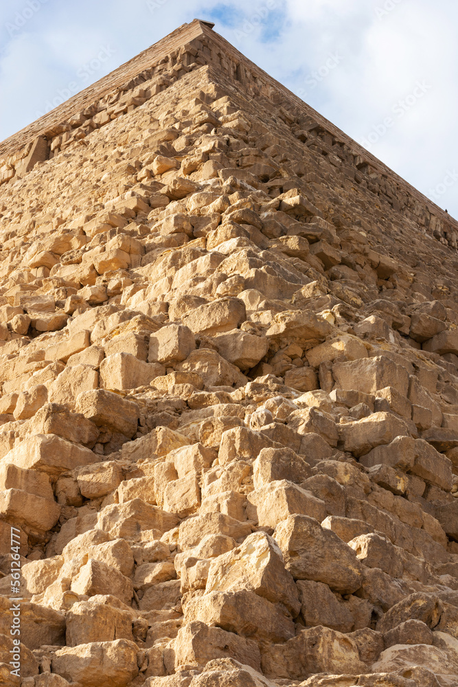 Edge of the pyramid of Khafre or of Chephren the second-tallest and ...