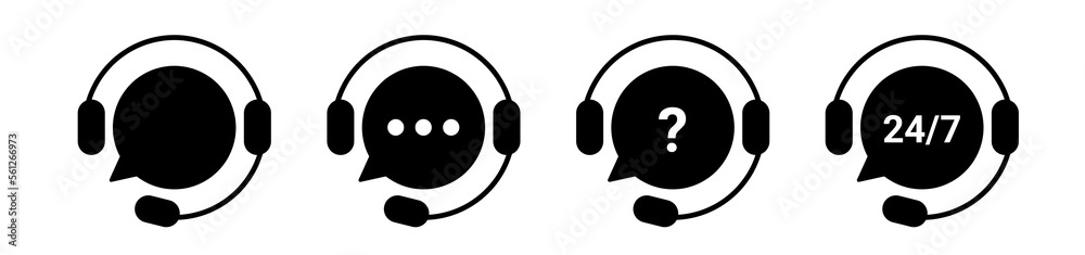 Customer service icon set png illustration used for customer help and ...