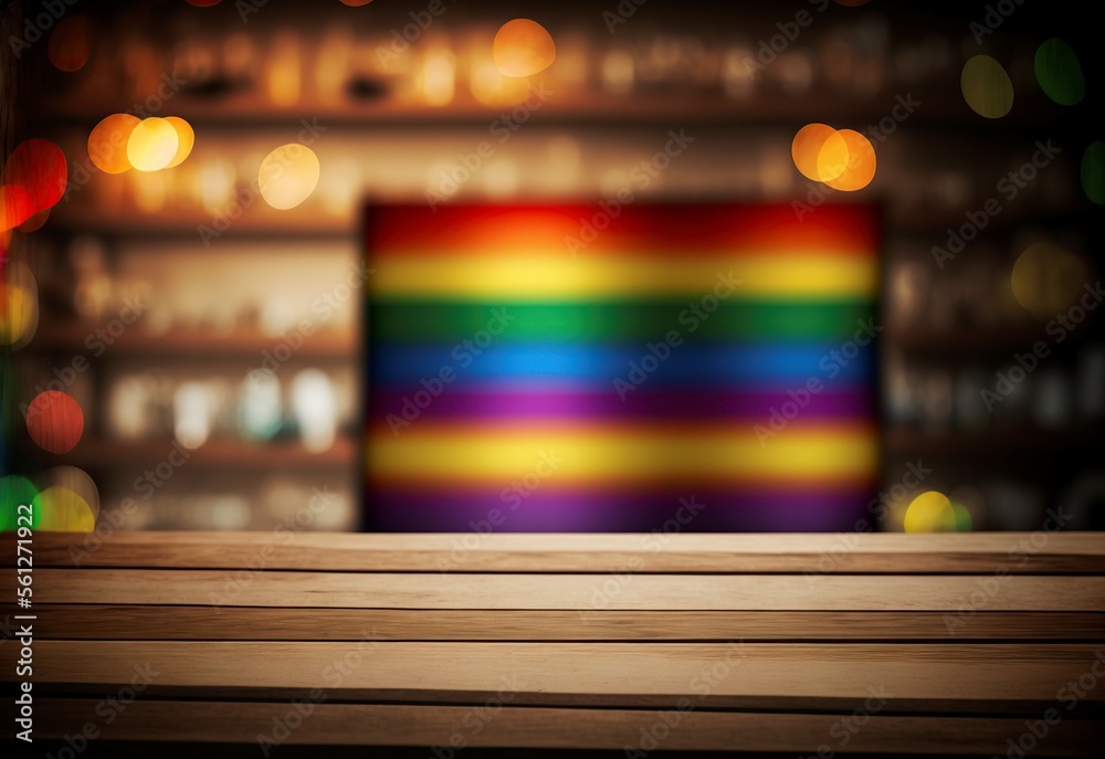 Miami bar background with empty table for product display, blurred ...