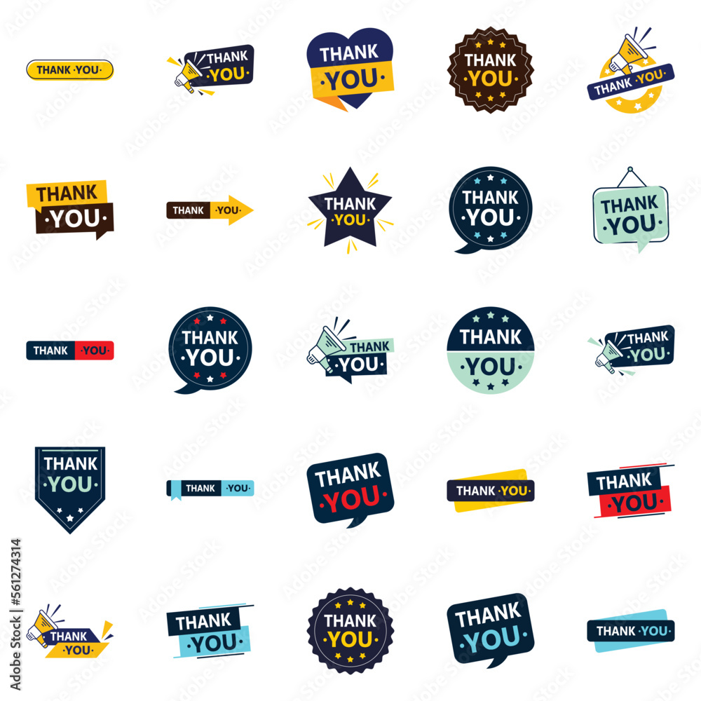 25 Fresh Vector Designs for Thank You Notices Stock Vector | Adobe Stock