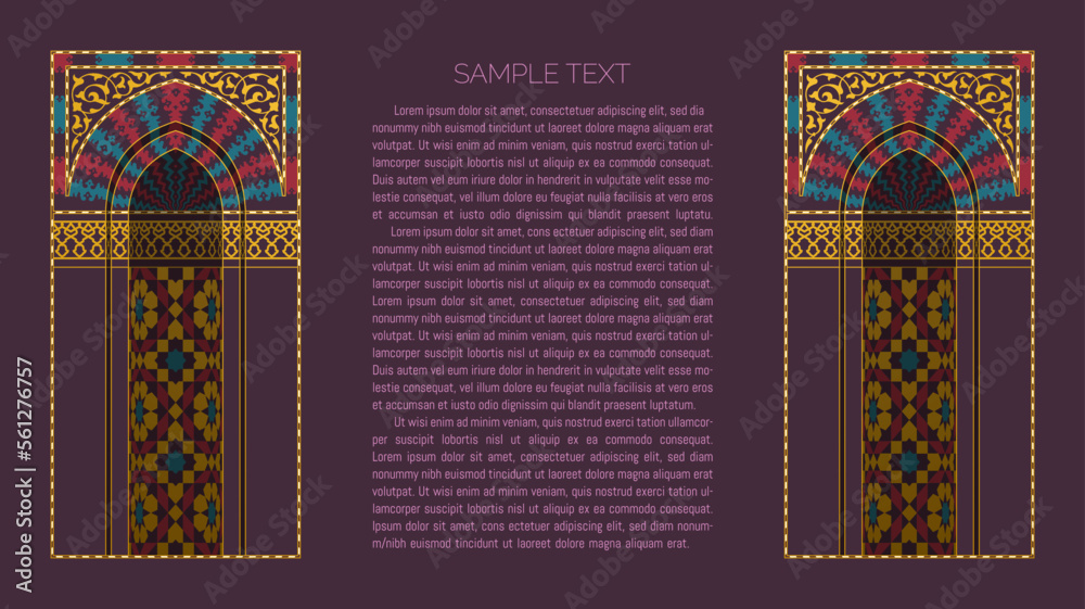 Arabic Template. Traditional islamic design background with text input ...