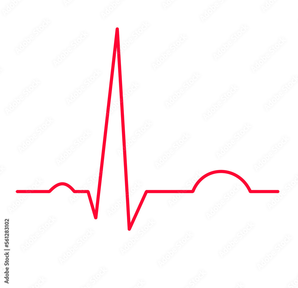 Heartbeat red line, ECG or EKG Cardio graph symbol for Healthy and ...