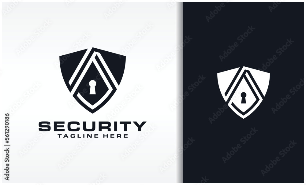 Vetor de Shield security with lock symbol. Protection, safety, password ...