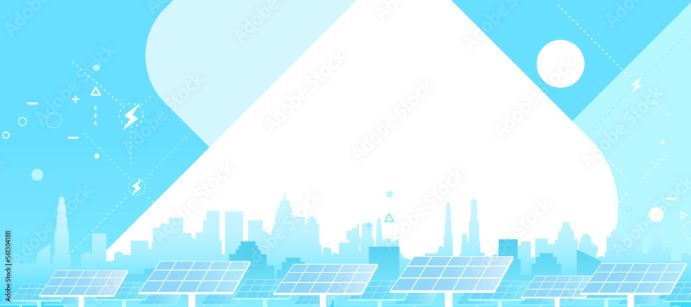 Vector illustration of clean energy from solar plants. Ecology concept ...