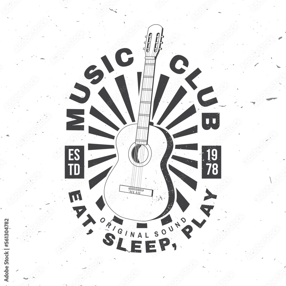 Music club logo, badge, label. Retro poster, banner with classical ...