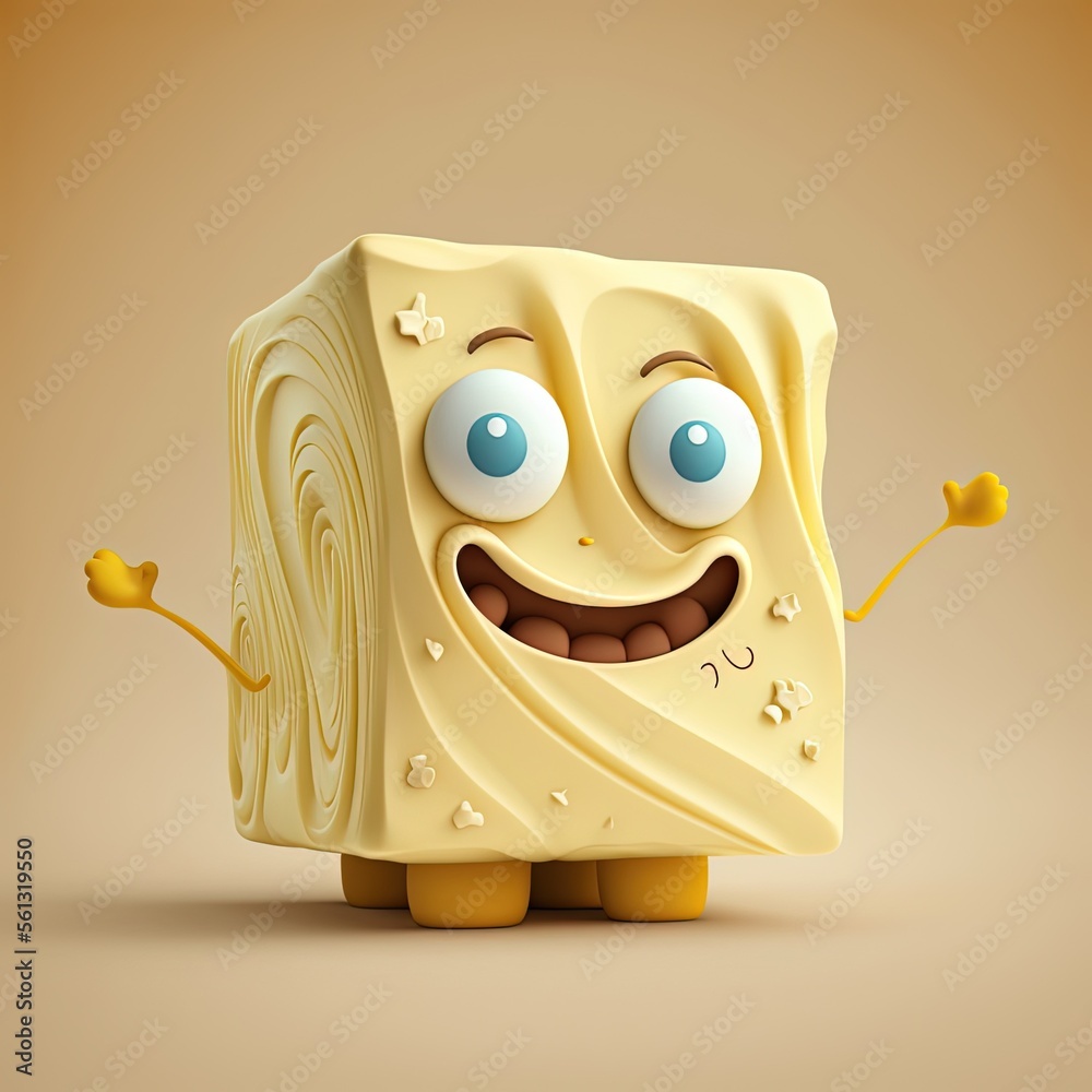 Cute Cartoon Butter Character (Generative AI) Stock Illustration ...