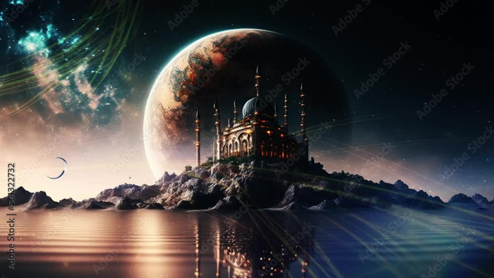 animated islamic background , islamic mosque UHD 4K 30 fps AI ...