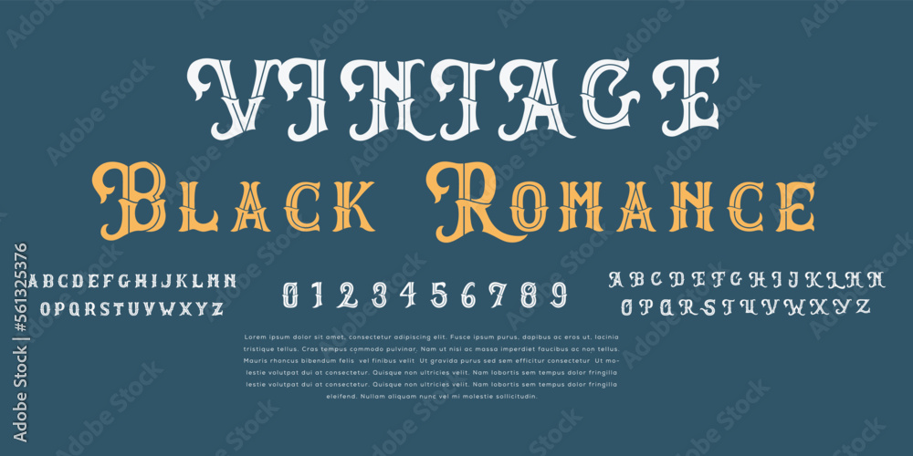 Elegant and modern serif alphabet letters font and number, modern serif ...