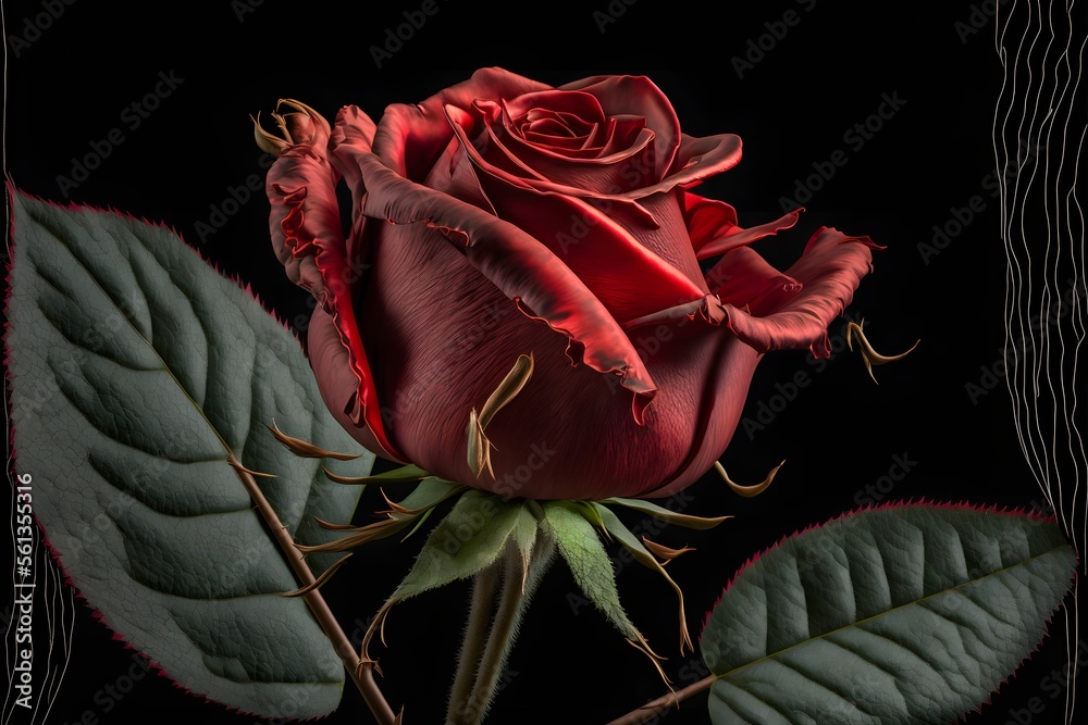 A red rose, the symbol of love and passion, captured in all its beauty ...