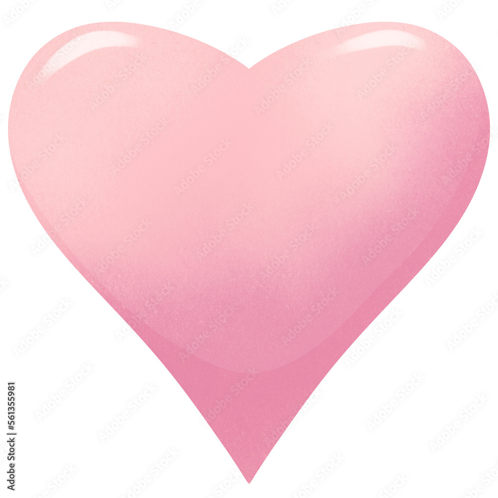 pink heart isolated on white, valentine's day heart shape PNG, hand ...