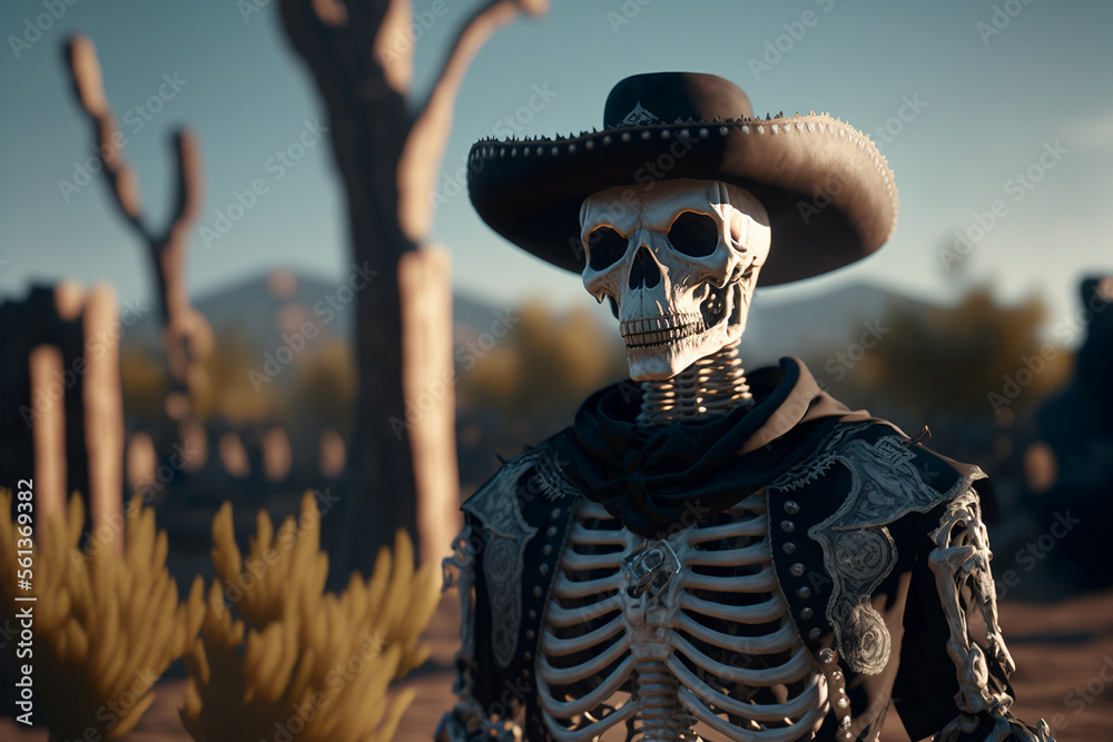 skeleton cowboy in the wild west, created by a neural network ...